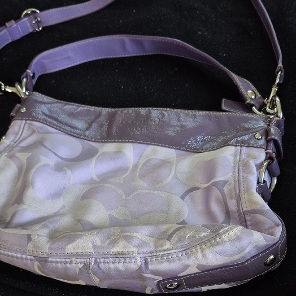 Coach | Bags | Coach Purple Shoulder Bag With Ruched Detailing | Poshmark